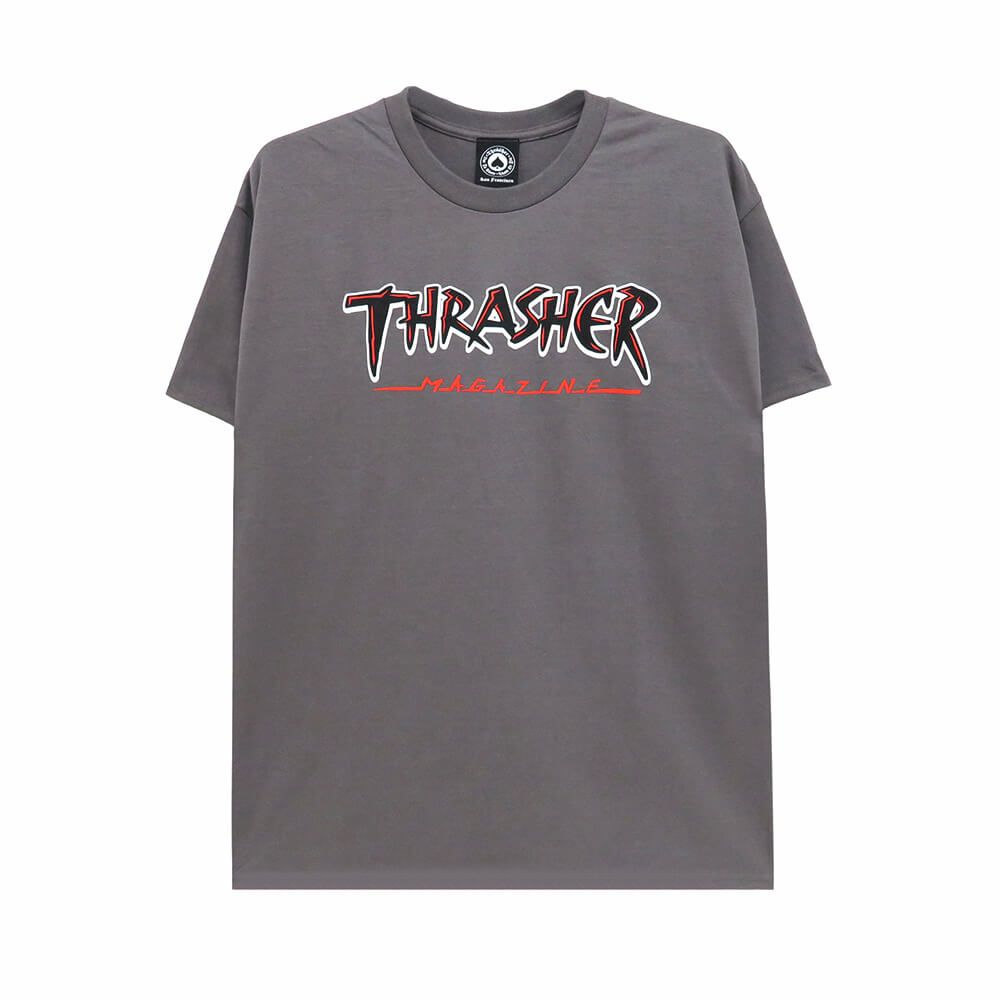 THRASHER T-SHIRT スラッシャー Tシャツ SLASH CHARCOAL（US企画） スケートボード スケボー | スケートボードのカリフォルニアストリート